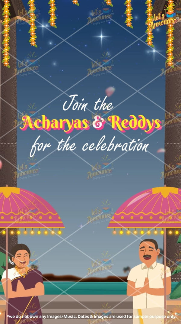 South Indian wedding invite Vertical -95 sec (USD 100$) - Letsannounce